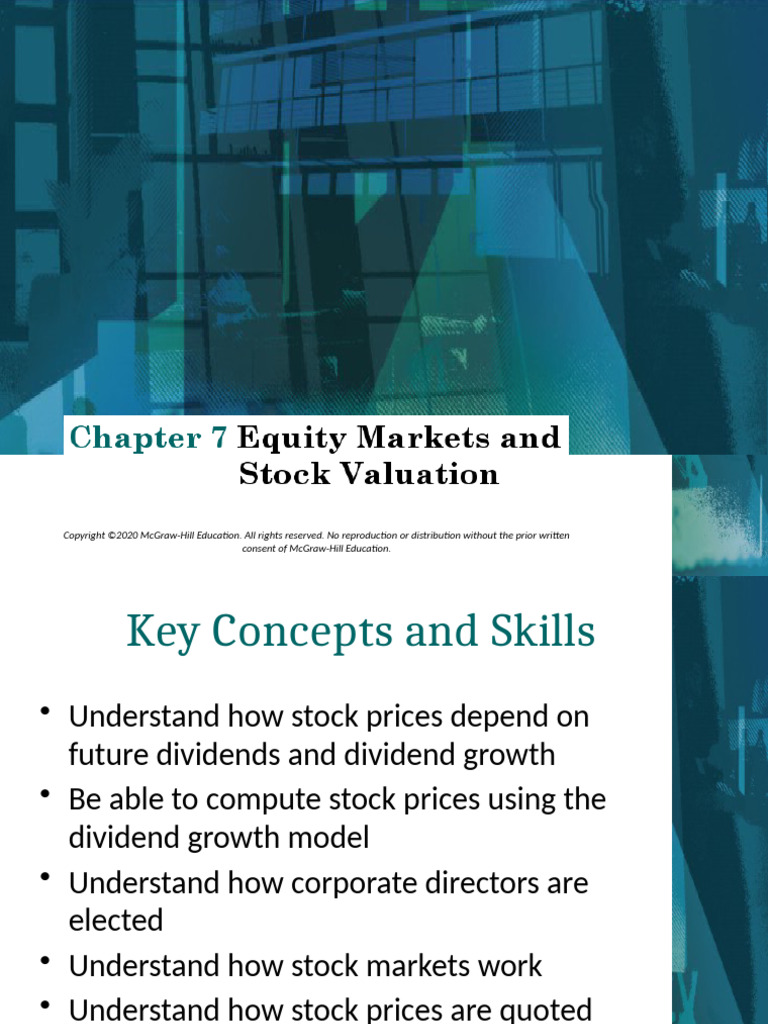 Equity Markets and Stock Valuation | PDF | Dividend | Stocks
