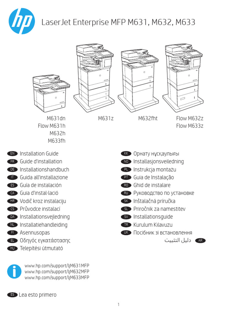 Laserjet Enterprise MFP M631, M632, M633: en FR de It Es Ca HR Cs Da NL ...