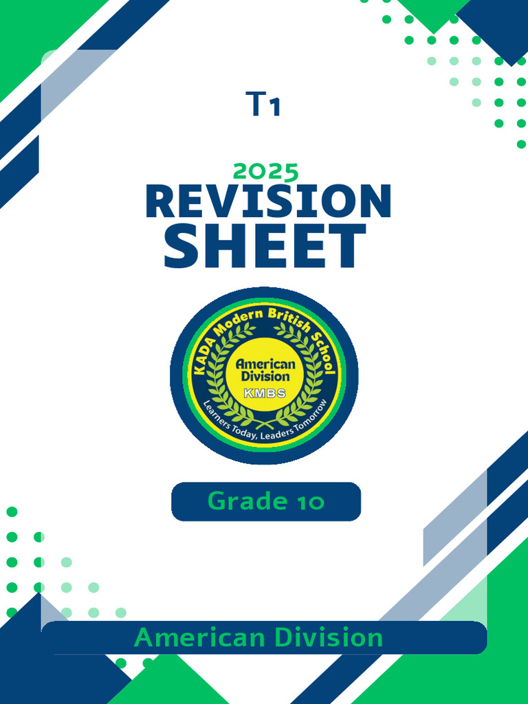 Grade 10 Skills Revision Sheet | PDF