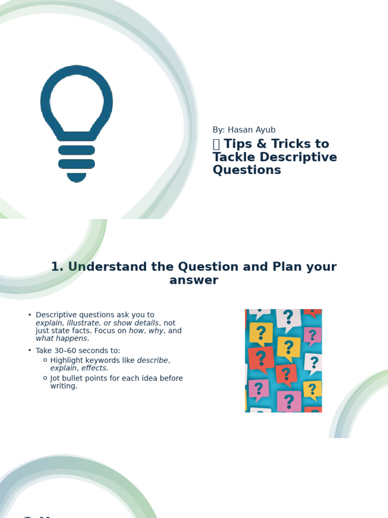 Tips & Tricks To Tackle Descriptive Questions | PDF