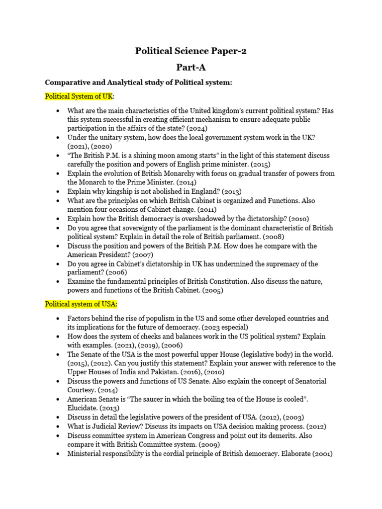 Political Science Paper 2 Css Analysis | PDF | Muhammad Ali Jinnah | Iran