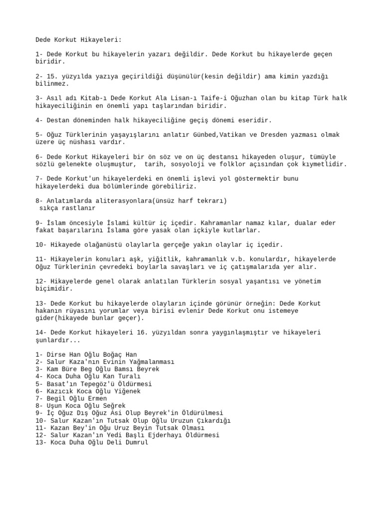 Dede Korkut Hikayeleri | PDF