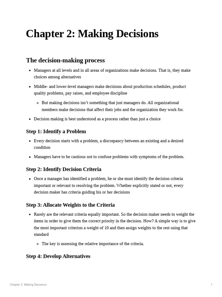 Chapter 2 Making Decisions | PDF | Decision Making | Intelligence (AI ...