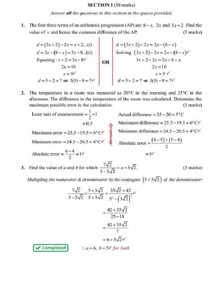 Barrion's KCSE 2025 Maths pp2 | PDF