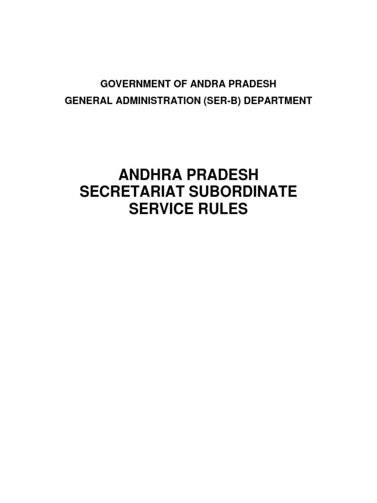 AP Secretariat Subordinate Service Rules | PDF | Secretary | Academic ...