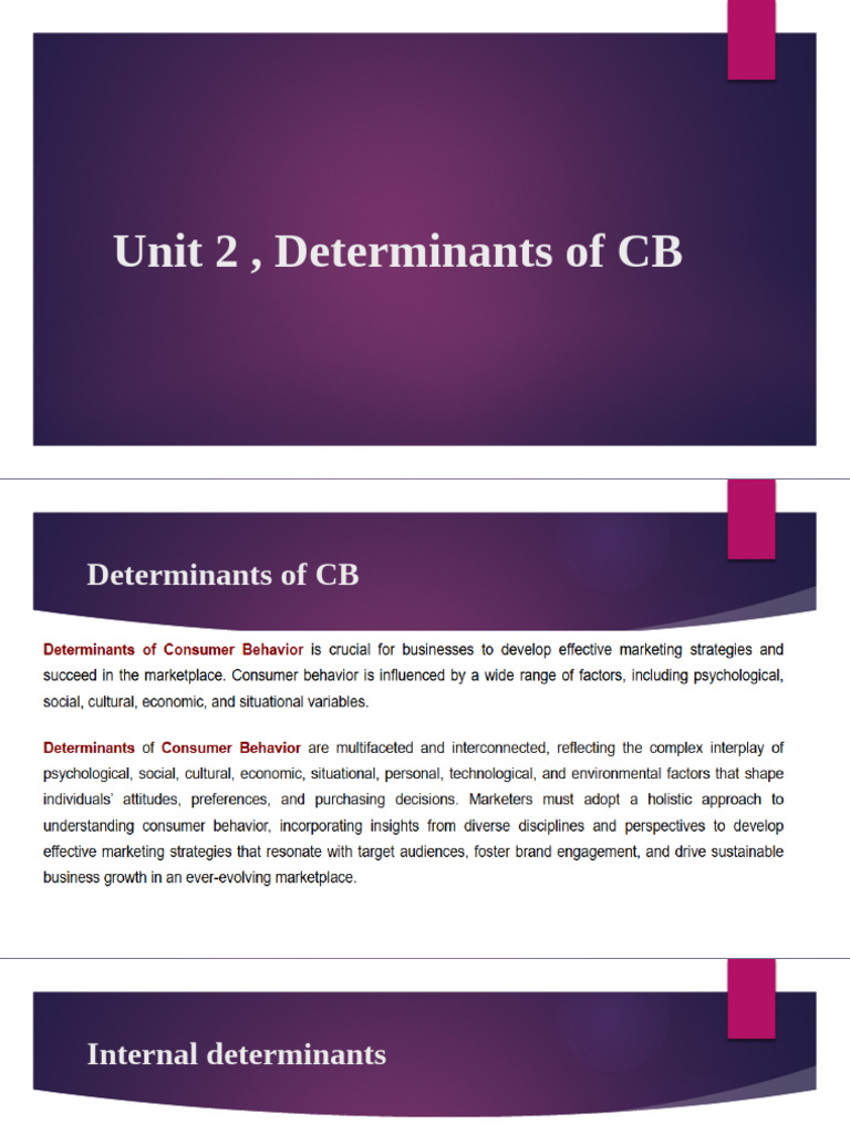 Unit 2, Determinants of CB | PDF
