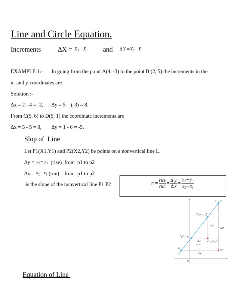 Line and Circle Equations Explained | PDF | Function (Mathematics) | Circle