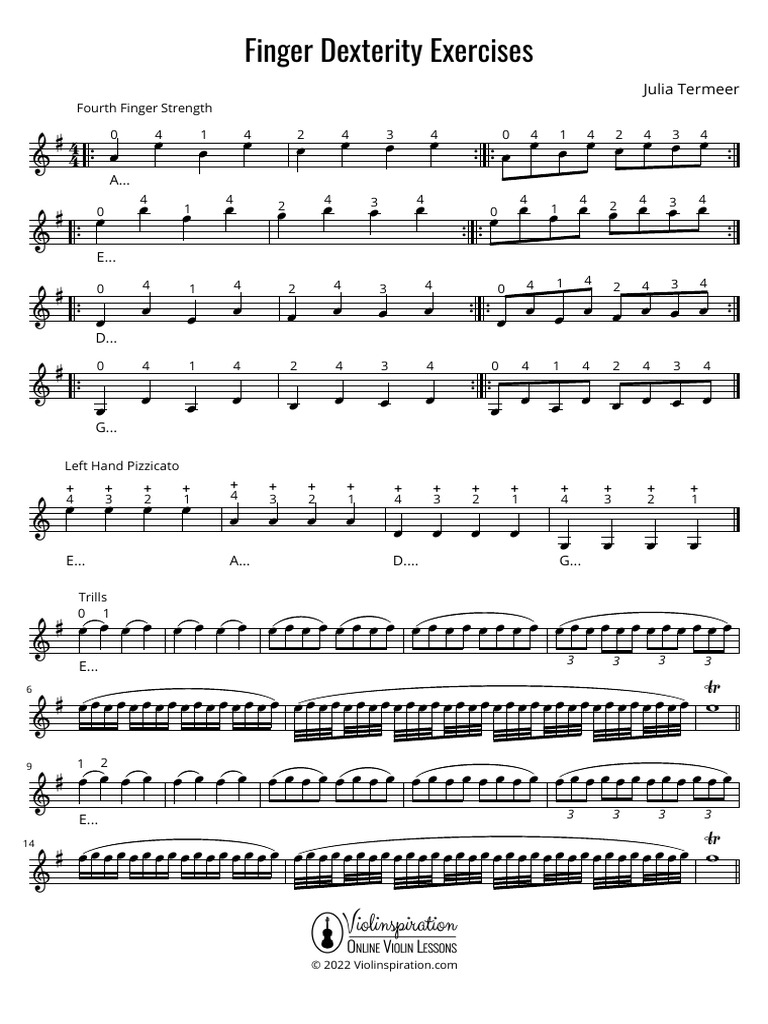 Violinspiration - Finger Dexterity Exercises | PDF | String Instruments