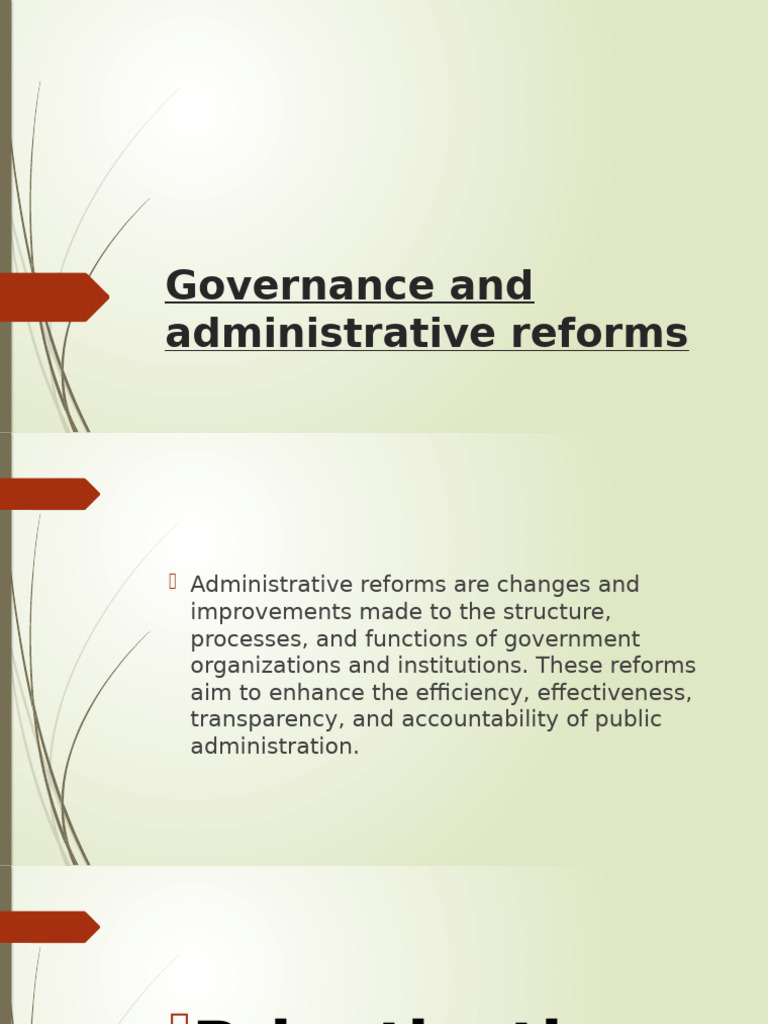 Governance and Privatization Reforms Overview | PDF | Deregulation ...