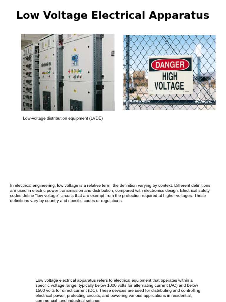 Low Voltage Electrical Apparatus | PDF | Direct Current | Alternating ...