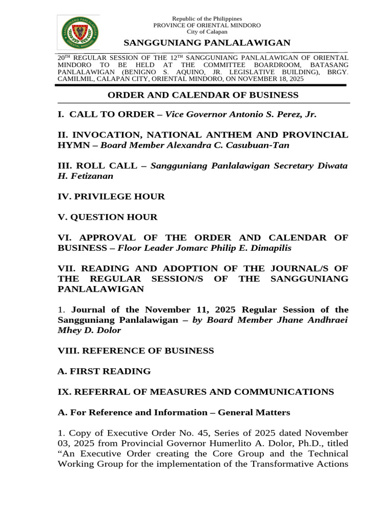Agenda | PDF | Philippines | Government