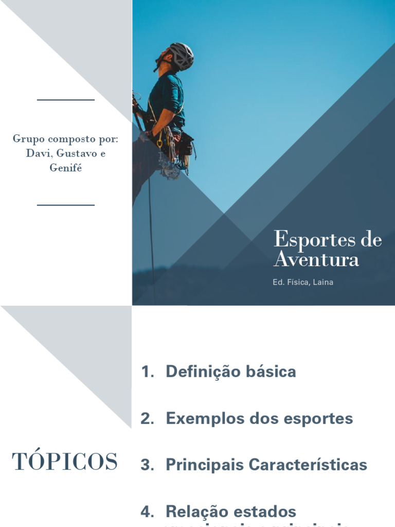 Trab. de Ed Fisica - Esportes D Aventura | PDF | Psicologia