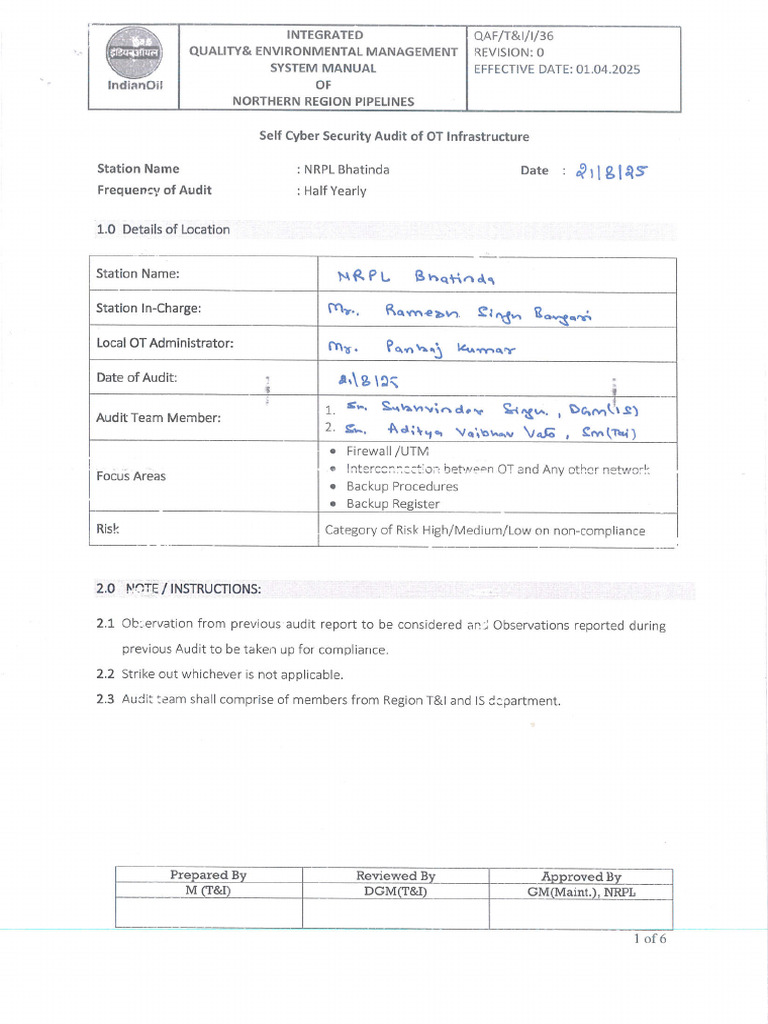Cyber Security Audit Bhatinda | PDF