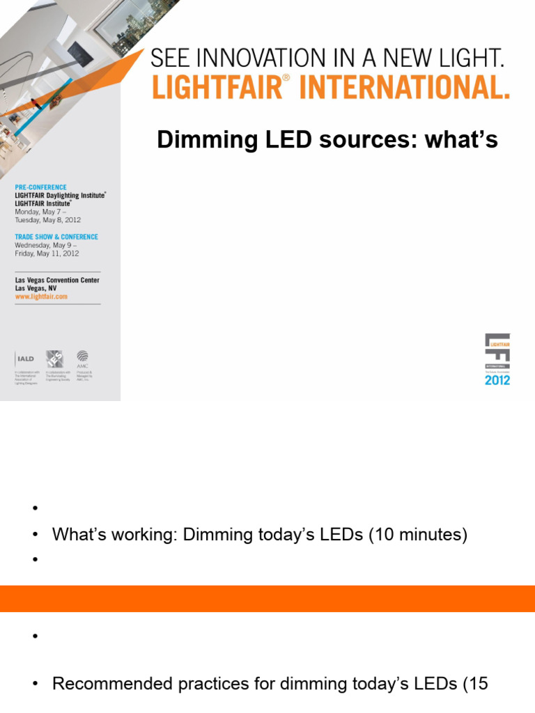 Dimming LEDs - LFI - 2012 - v1.01. Novedades en Este Amplio Campo de ...