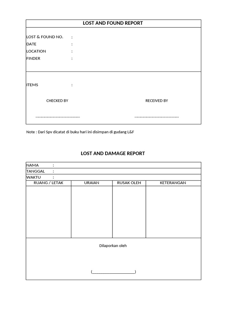 Lost and Found & Maintenance Report | PDF