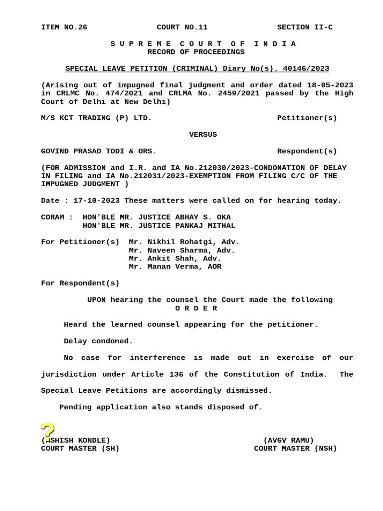 KCT v. Govind Prasad Todi | PDF