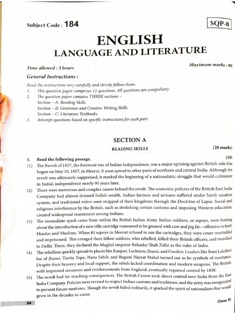 English Paper 4 | PDF