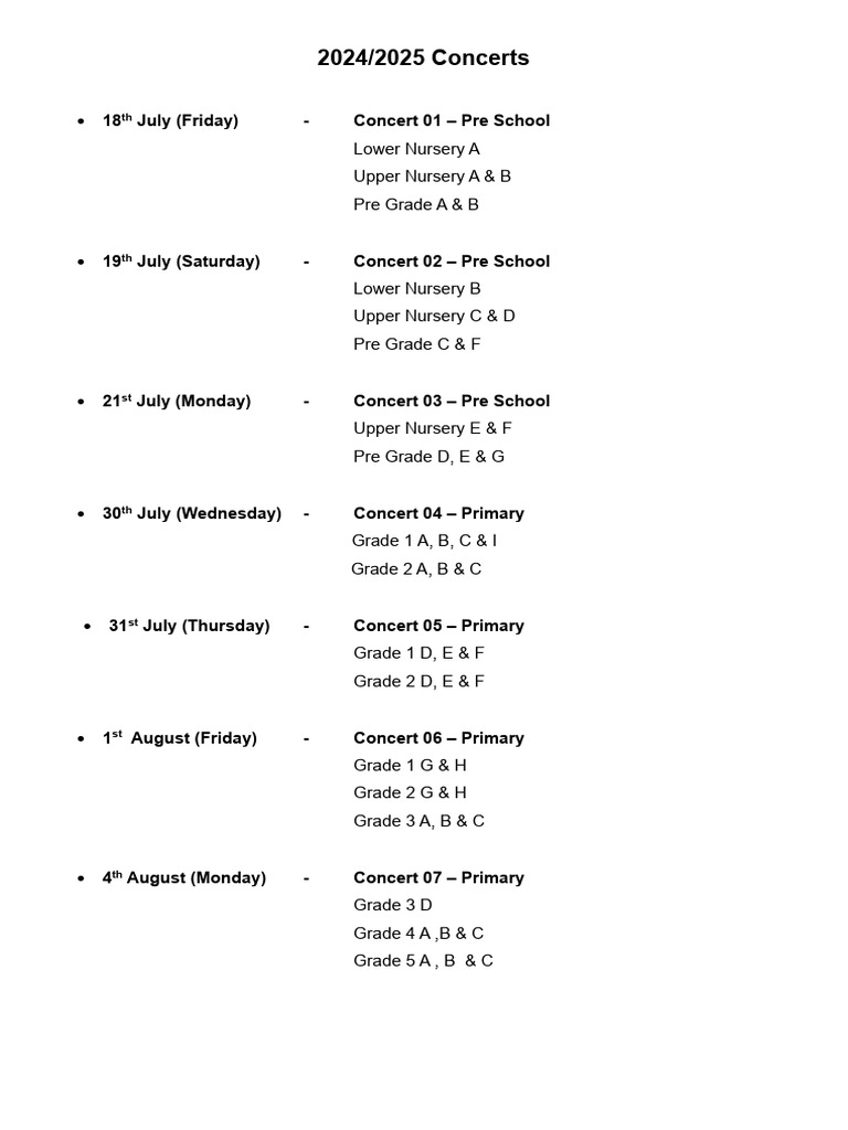 Concert Dates | PDF