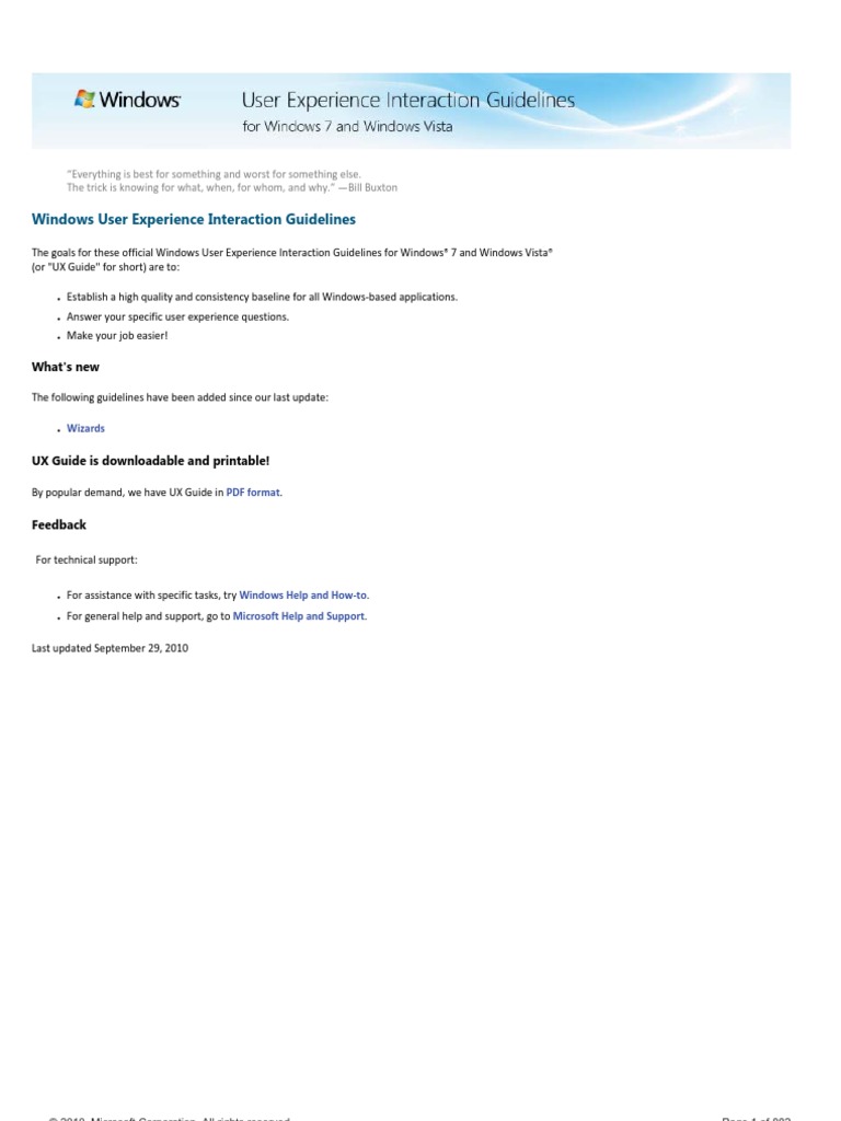 Windows User Experience Interaction Guidelines | PDF | Transmission ...