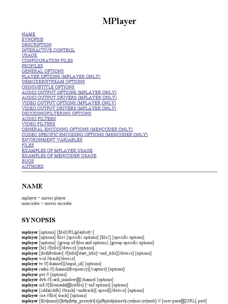 MPlayer | PDF | Command Line Interface | Codec