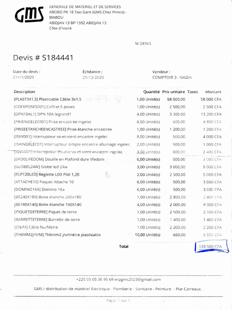 Devis 1 | PDF