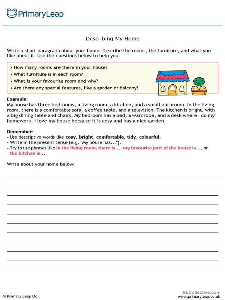 Describe Your Home: Writing Guide | PDF