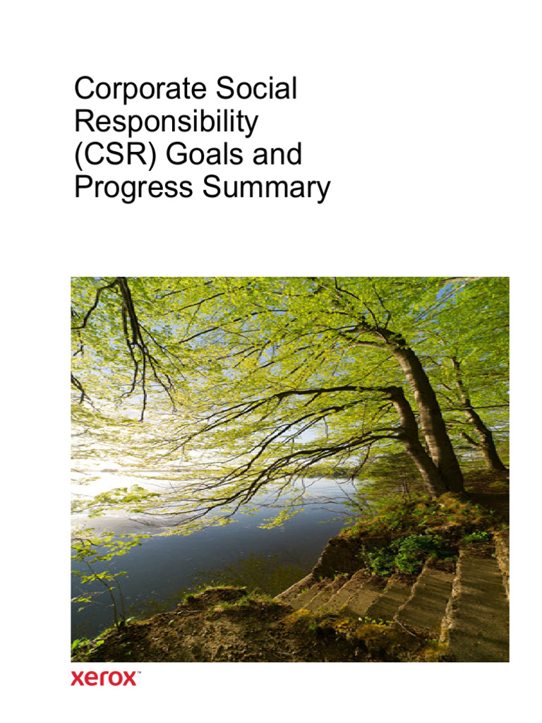 Xerox Corporate Social Responsibility - Goals and Progress Summary ENUS ...
