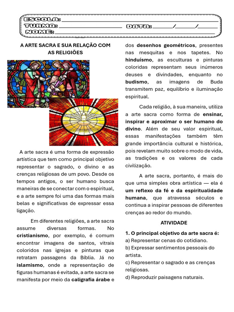 Arte Sacra nas Religiões: Significados e Formas | PDF | Escultura ...
