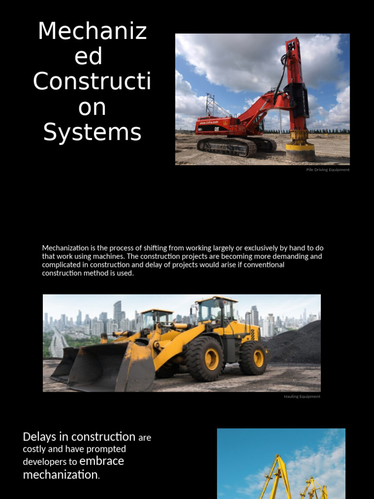Mechanized Construction Techniques | PDF | Mechanization | Heavy Equipment
