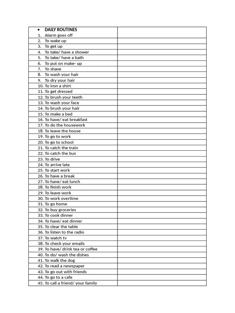 Daily Routines and Household Tasks Guide | PDF | Housekeeping
