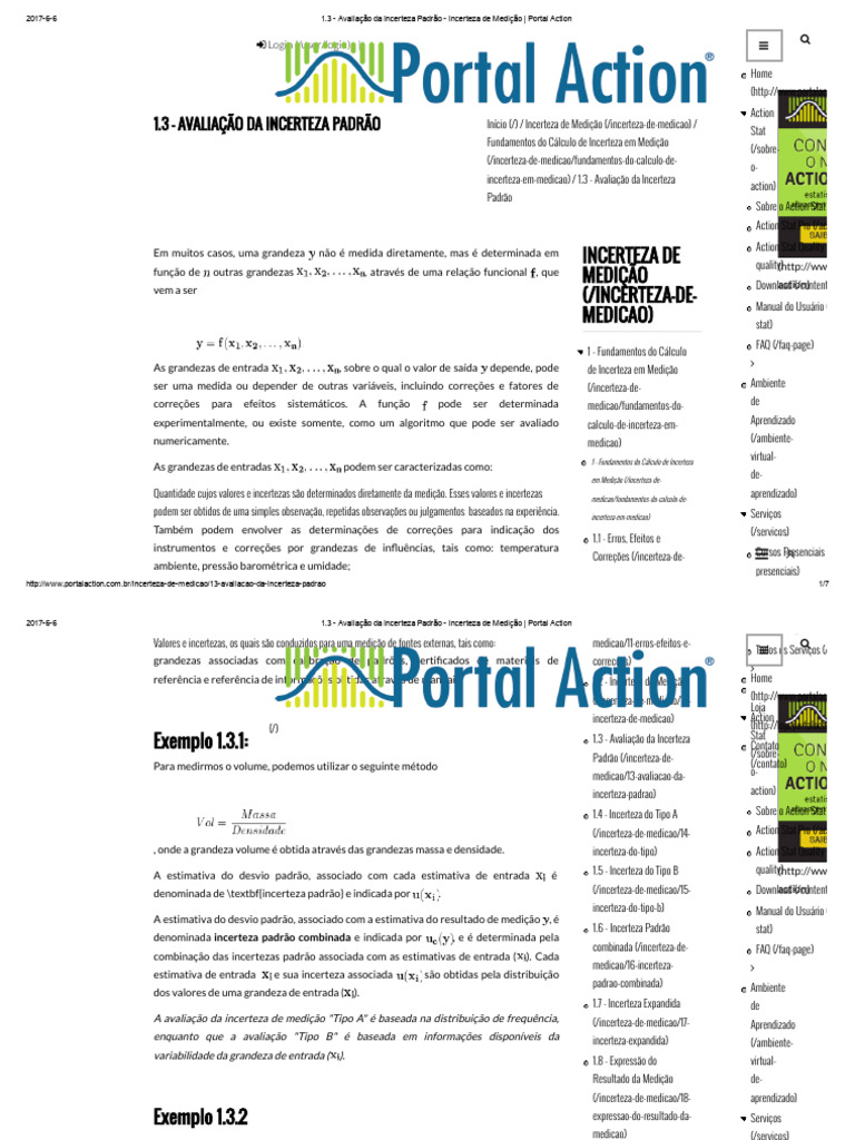 Avaliação da Incerteza Padrão em Medição | PDF | Medição | Incerteza