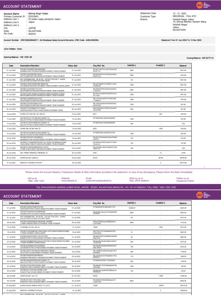 Bank Statement | PDF | Debits And Credits | Payments
