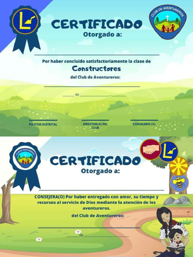 Certificados del Club de Aventureros | PDF