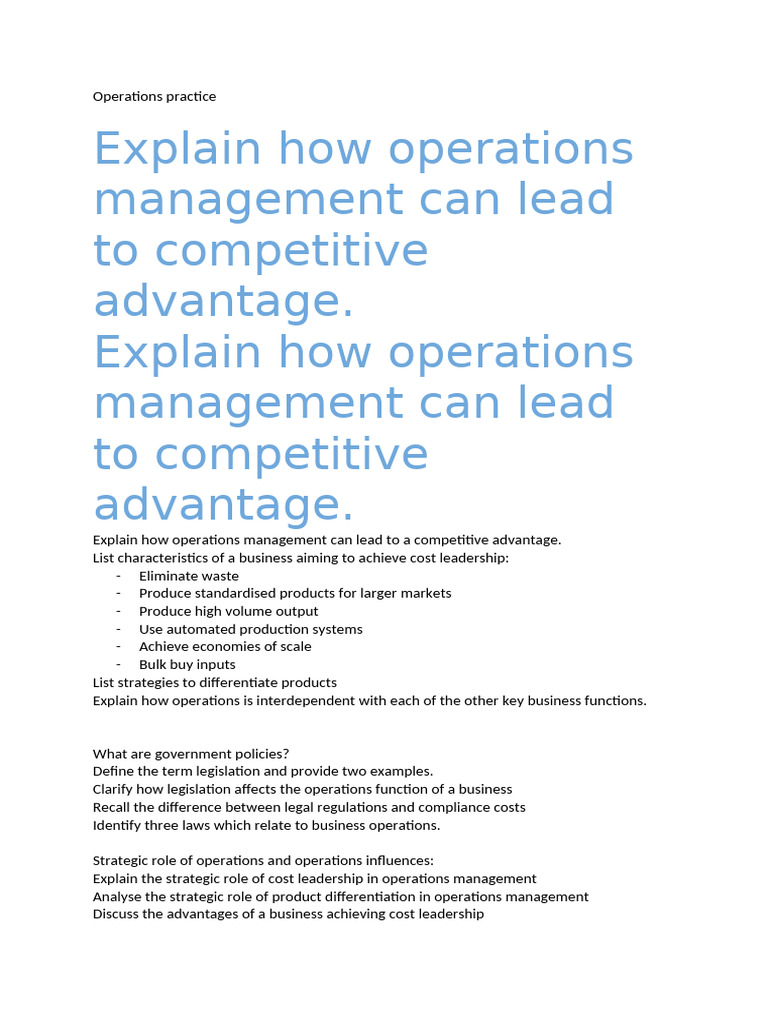 Operations Practice | PDF