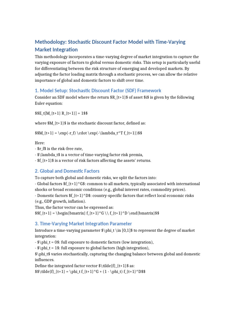 SDF Model Methodology v3 | PDF | Beta (Finance) | Time Series
