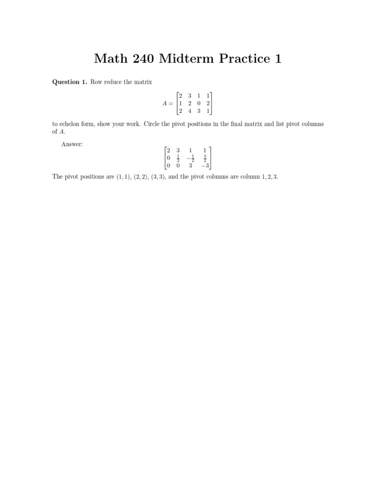 Math 240 Midterm Practice Questions | PDF | Abstract Algebra ...