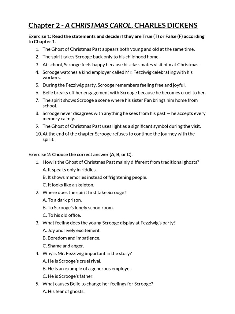 Chapter 2 - A CHRISTMAS CAROL, CHARLES DICKENS | PDF | Ebenezer Scrooge ...