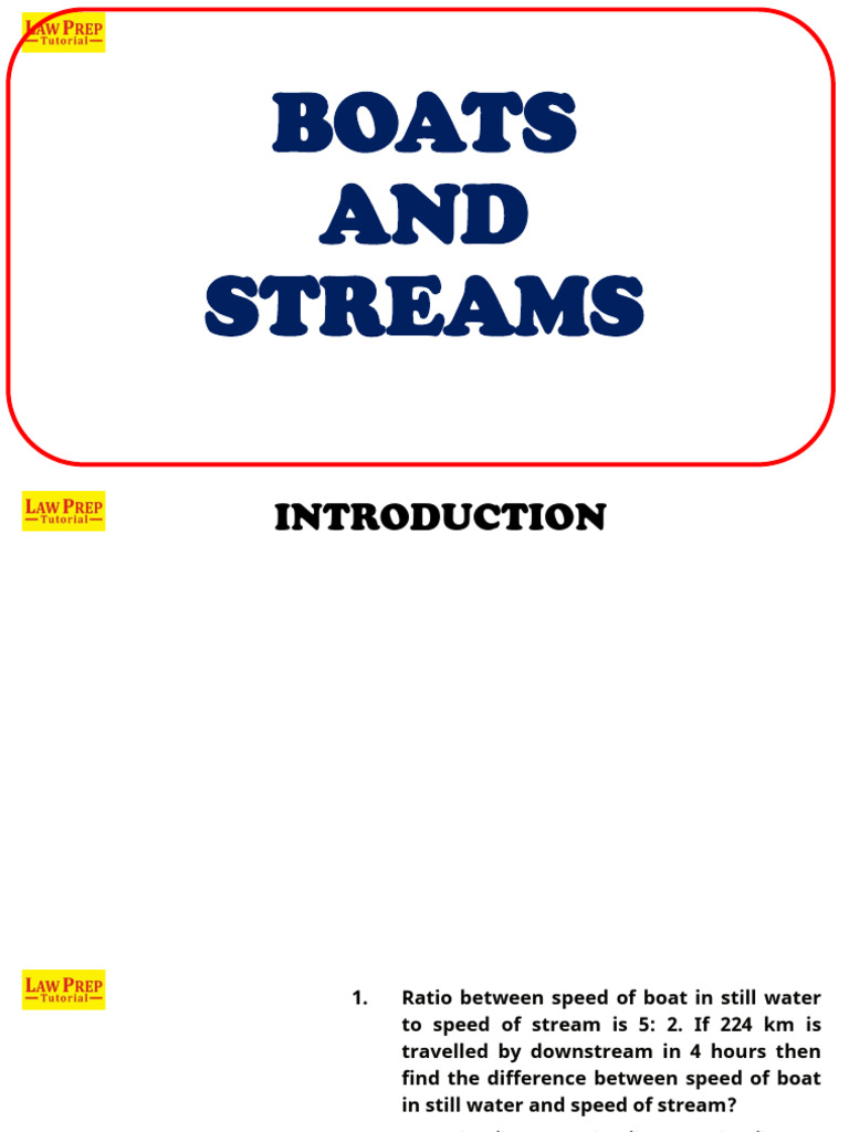 Boats and Streams CLAT | PDF | Speed | River