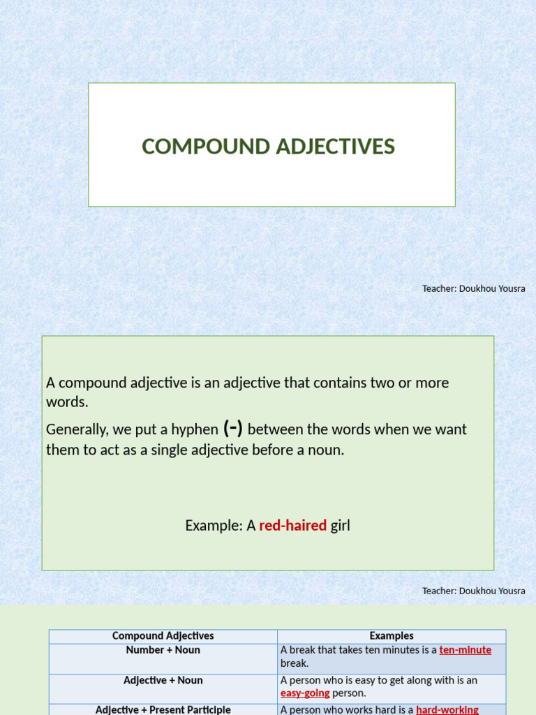 Compound Adjectives | PDF