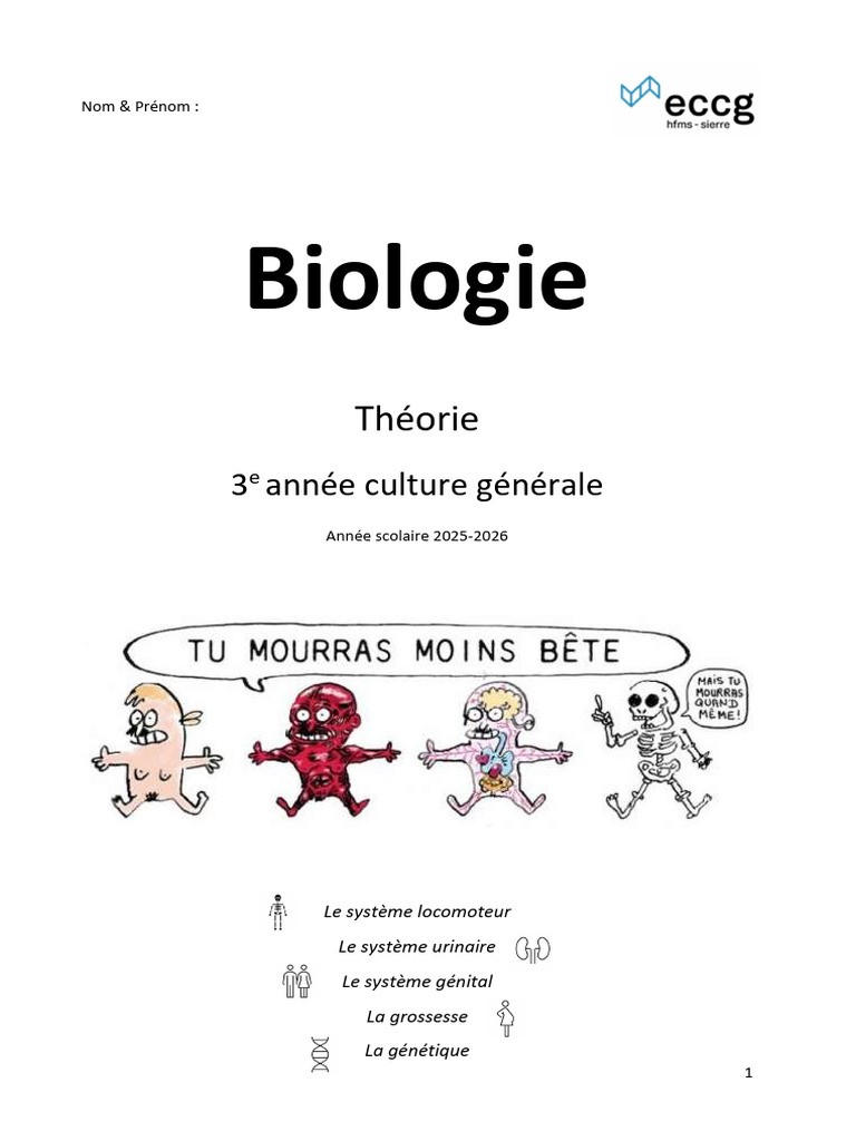 Biologie : Système Locomoteur et Urinaire | PDF | Rein | Os