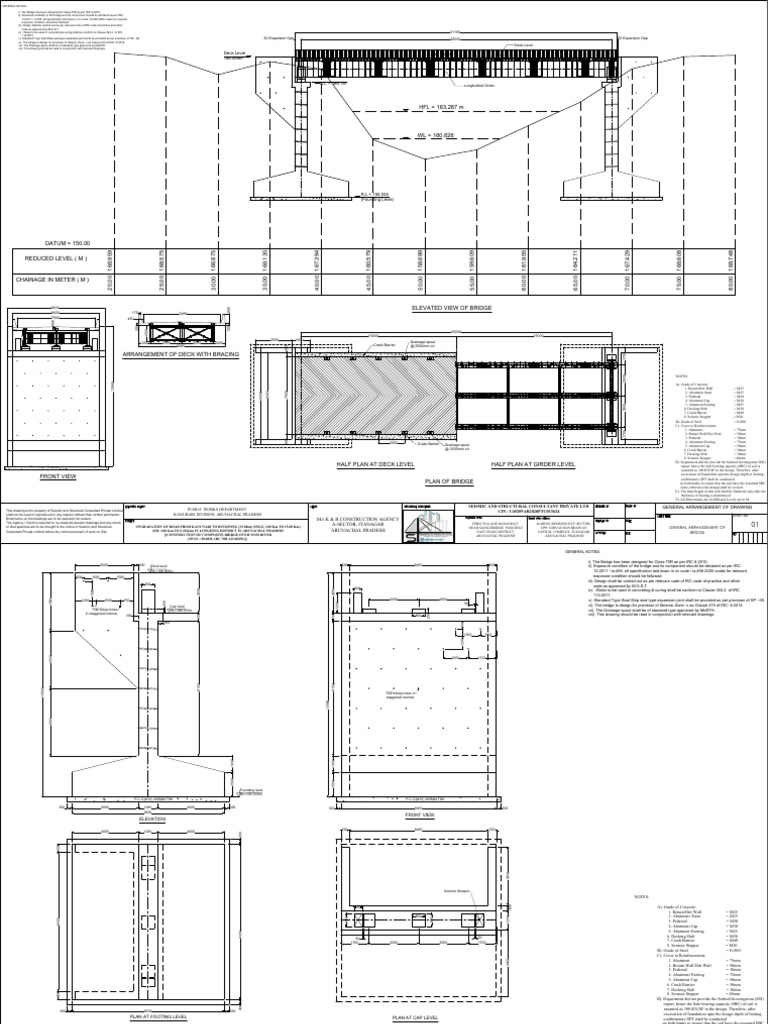 Tissi River Bridge Drawings - Compressed | PDF | Building Materials ...