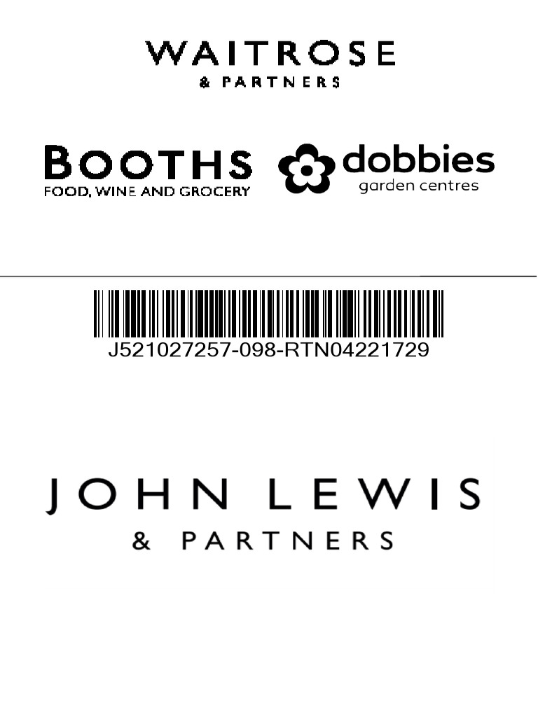 JohnLewis Return Waitrose & Partners Shop Label 521676936 | PDF