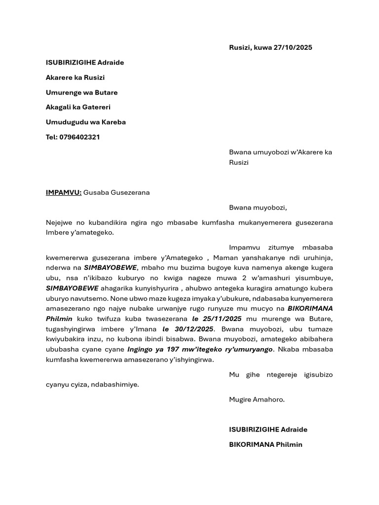 Gusaba Gusezerana | PDF