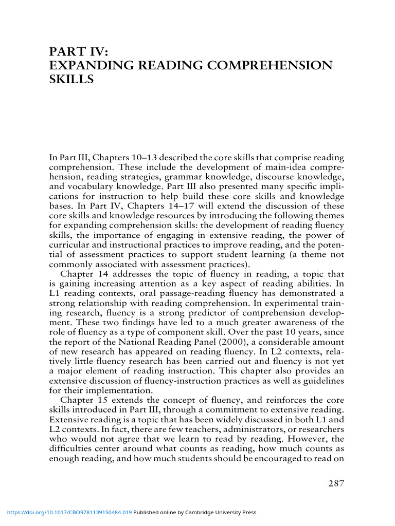 Expanding Reading Comprehension Skills | PDF | Fluency | Reading ...