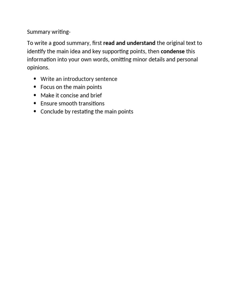 Summary Writing | PDF