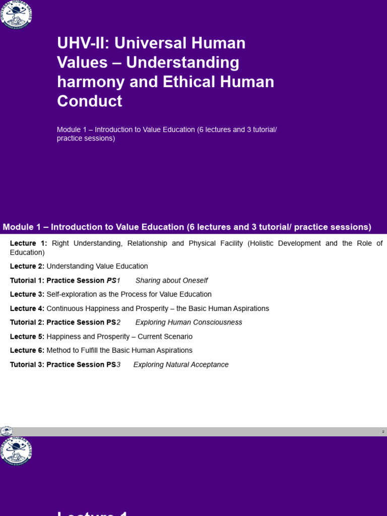 Introduction to Value Education Module | PDF | Reason | Value (Ethics)