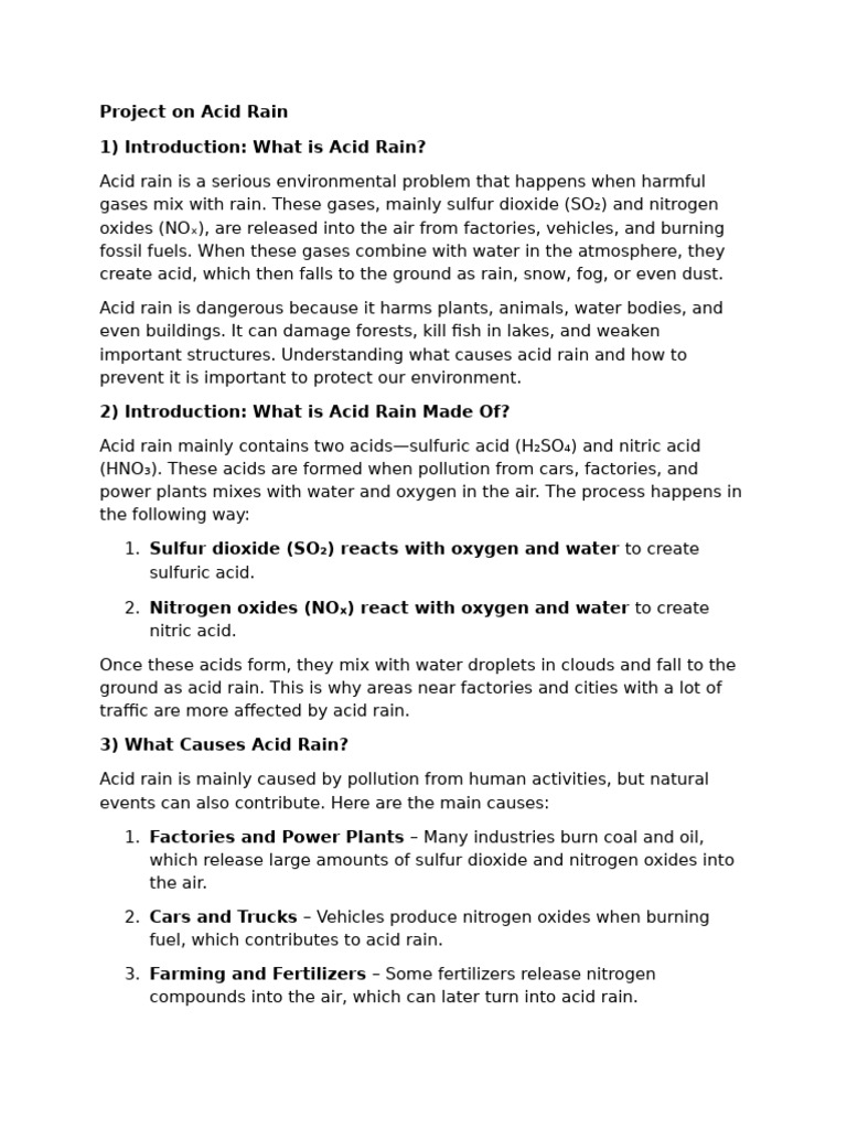 GRP Project On Acid Rain | PDF | Oxide | Nitric Acid