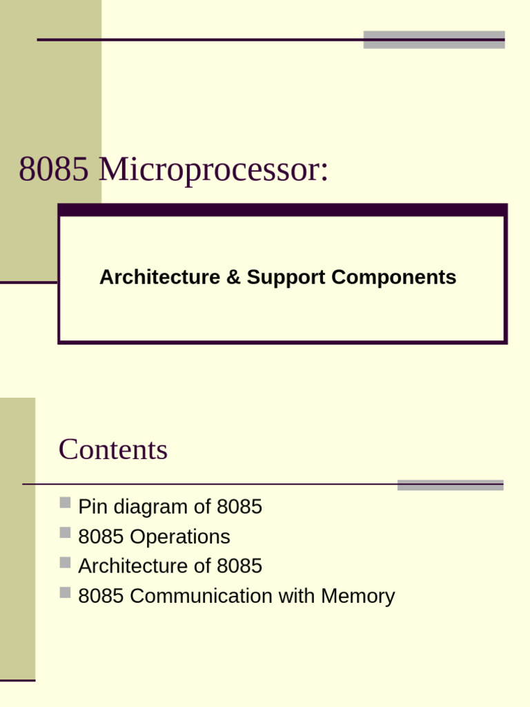 8085 Microprocessor Architecture Guide | PDF | Input/Output | Computer ...