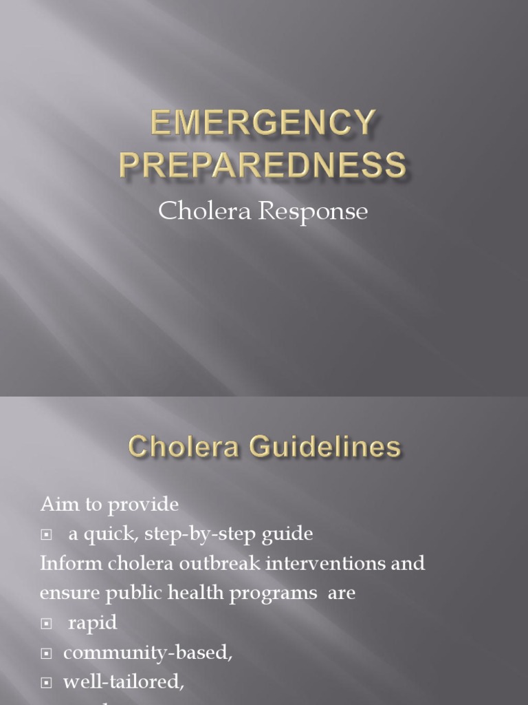Cholera Guidelines Presentation | PDF | Cholera | Sanitation