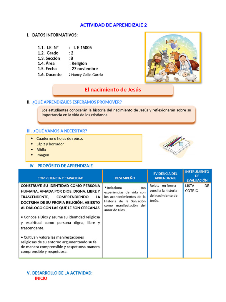 SESION RELIGION El Nacimiento de Jesus | PDF | María, madre de Jesús ...